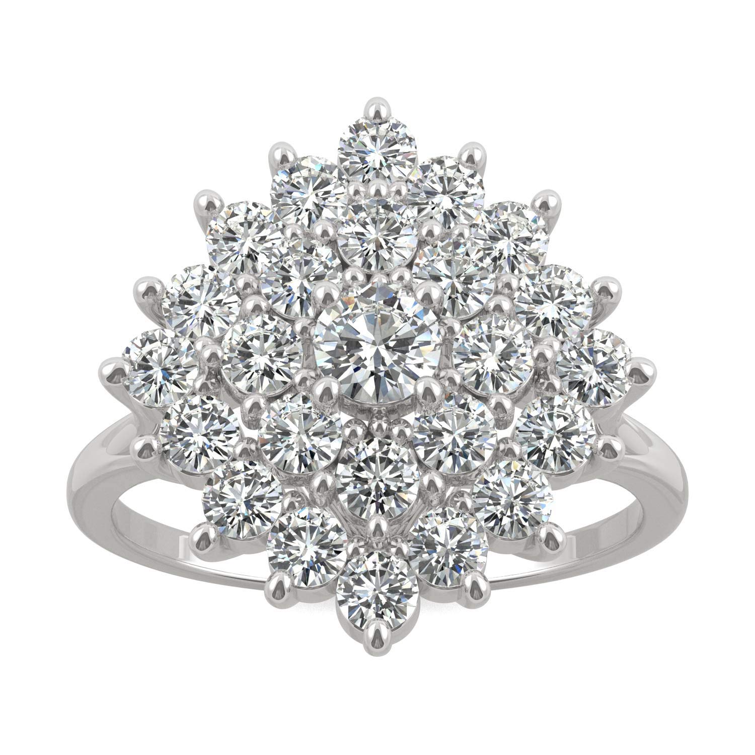 14K White Gold Moissanite by Charles & Colvard 3.5mm Round Fashion Ring-size 8 1.12cttw DEW