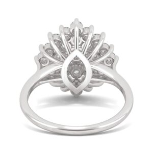 14K White Gold Moissanite by Charles & Colvard 3.5mm Round Fashion Ring-size 8 1.12cttw DEW