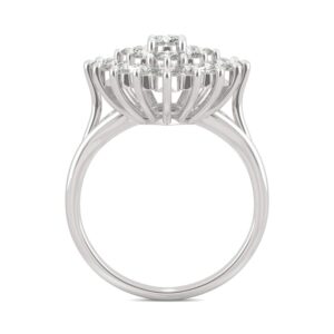 14K White Gold Moissanite by Charles & Colvard 3.5mm Round Fashion Ring-size 8 1.12cttw DEW