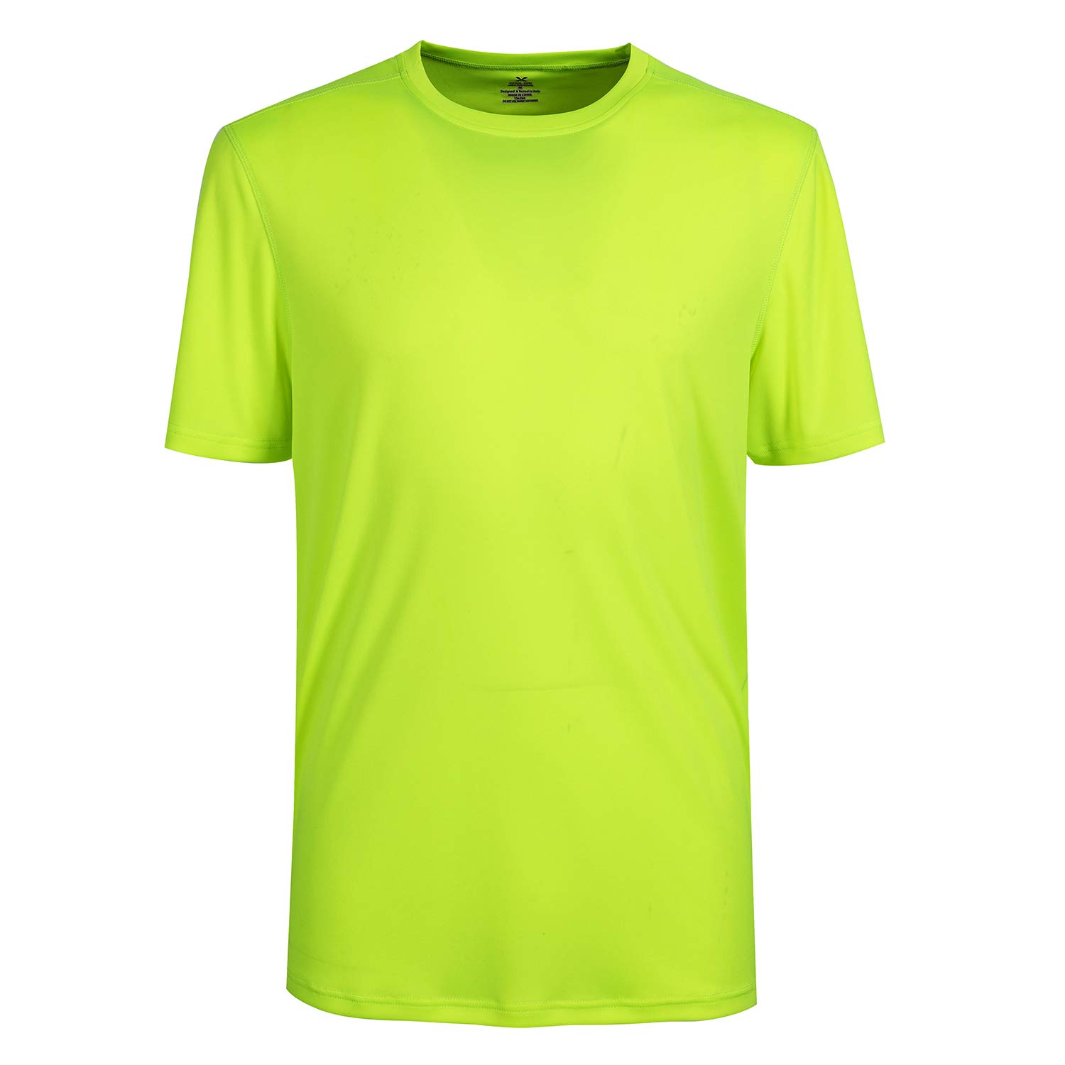 Men's HyperDri Short Sleeve T-Shirt Athletic Cool Running Top (Yellow,L)