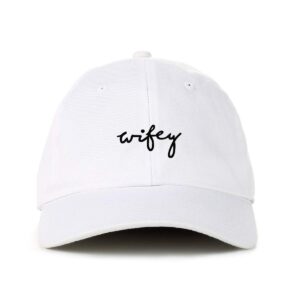 dsgn by dna wifey baseball cap embroidered cotton adjustable dad hat white