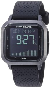 rip curl men's quartz sport watch with silicone strap, black, 21.9 (model: a1137mid1sz)