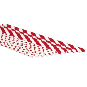 Printed Paper Straws by Celebrate It (100 Straws, Red)