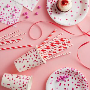 Printed Paper Straws by Celebrate It (100 Straws, Red)