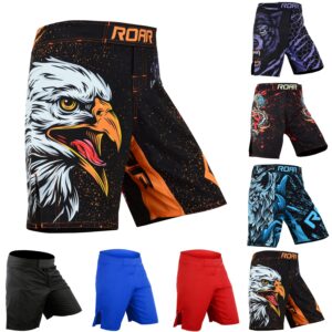 roar mma boxing shorts mixed martial art muay thai bjj grappling fighting (x-large, american-eagle)