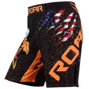 ROAR MMA Boxing Shorts Mixed Martial Art Muay Thai BJJ Grappling Fighting (X-Large, American-Eagle)