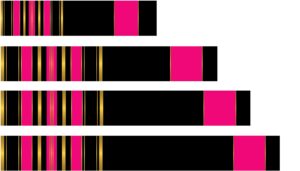 white water archery non-laminated black background pink stripe traditional 17 crest arrow wraps 15 pk choose length width (7, 1)