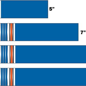 White Water Archery Non-Laminated Blue Background Orange Stripe Traditional 18 Crest Arrow Wraps 15 pk Choose Length Width (8, 1.12)