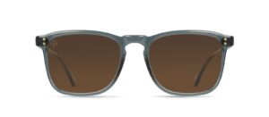 raen eyewear - men’s wiley sunglasses - lightweight square sunglasses with uva and uvb protection - slate/vibrant brown polarized - 54