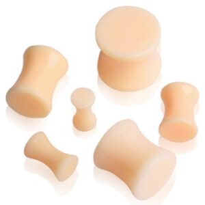 uv coated acrylic flesh tone saddle plug (8ga)