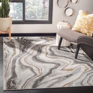 safavieh craft collection accent rug - 4' x 6', grey & gold, modern abstract design, non-shedding & easy care, ideal for high traffic areas in entryway, living room, bedroom (cft819f)