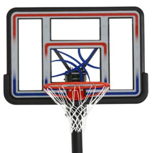 Cirocco Acrylic 44" In Ground Basketball Hoop System | 7.5'-10' Height Adjustable Sturdy High Impact Absorb Backboard Heavy Duty 3.5" Pole All Weather Resistance 5/8" Steel Ring Outdoor Game Practice