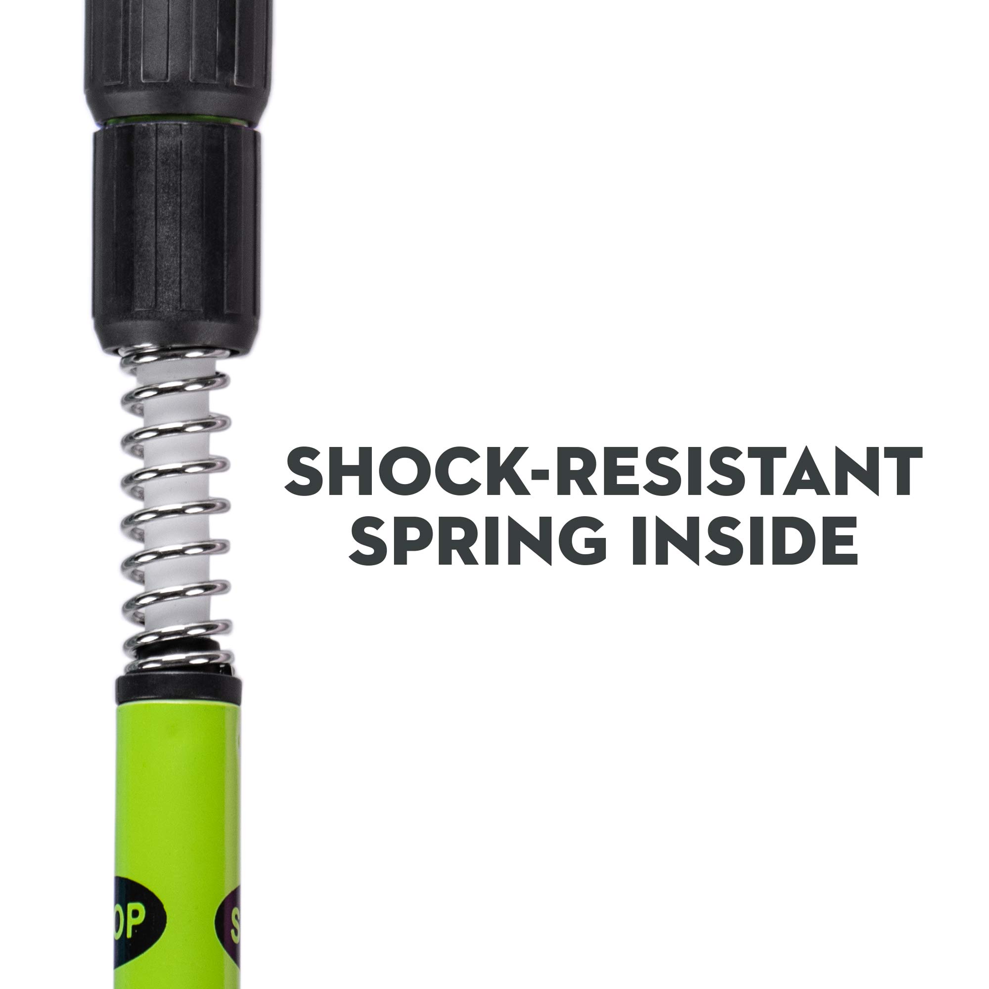 Trekking Pole & Walking Staff | Strong, Lightweight Aluminum | Extends up to 53" Collapses down to 23" | All-terrain: Interchangeable Carbonite Ice Pick Tip, Rubber Asphalt Tip, and Snow Cap (Green)