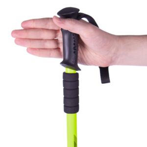 Trekking Pole & Walking Staff | Strong, Lightweight Aluminum | Extends up to 53" Collapses down to 23" | All-terrain: Interchangeable Carbonite Ice Pick Tip, Rubber Asphalt Tip, and Snow Cap (Green)