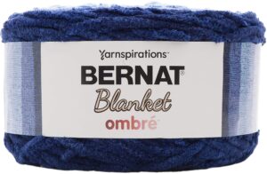 bernat blanket yarn, navy ombre