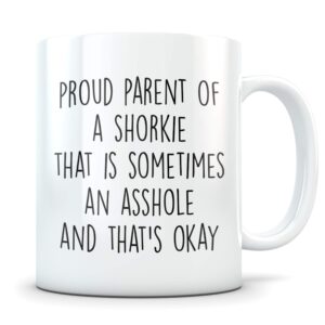 shorkie gift for women and men - funny shorki dog mug for him or her - great dog mom or dad coffee cup for k-9 lovers - pet themed present