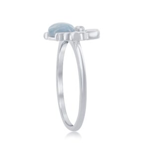 Sterling Silver Larimar Crab Ring (Size 7)