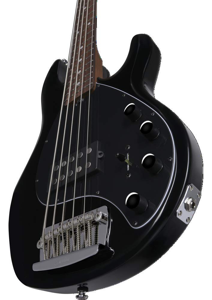 Sterling By MusicMan 5 String Bass Guitar, Right, Black (RAY35-BK-R2)