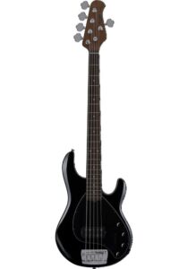 sterling by musicman 5 string bass guitar, right, black (ray35-bk-r2)