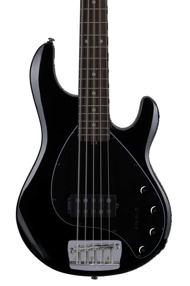 Sterling By MusicMan 5 String Bass Guitar, Right, Black (RAY35-BK-R2)