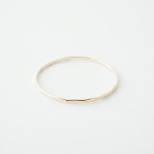 Honeycat Super Skinny Hammered Stacking Ring in Solid 14K Gold or 14k Rose Gold (Size 5-9) (Gold, 8)