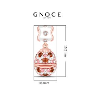 GNOCE Easter Egg Pendant Charms Openable with Heart Dangle Beads Charm 925 Sterling Silver Colorful Enamels Fit Bracelet/Necklace For Women Mother's Day Gift (style-2)