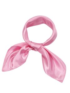 satinior silk like neck scarf square scarf satin headscarf ascot neck scarves for women(23.62 x 23.62 inches,pink)