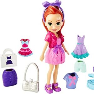 Polly Pocket Travel Toy Playset with Four (3-inch) Dolls and 40+ Fashion Accessories, Themed Characters Fashion Pack