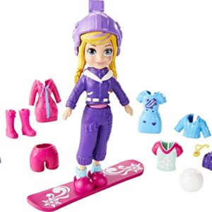 Polly Pocket Travel Toy Playset with Four (3-inch) Dolls and 40+ Fashion Accessories, Themed Characters Fashion Pack