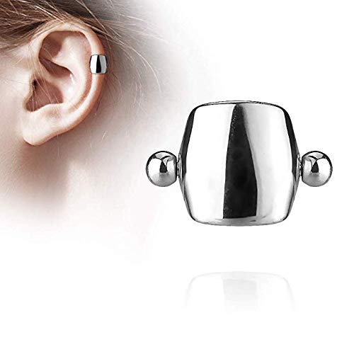 WILDKLASS Plain Shield Helix, Ear Cartilage Cuff Barbell 316L Surgical Steel (Steel)