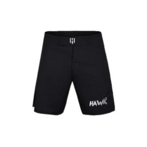 hawk sports athletic shorts for men and women, no gi mma shorts for boxing, kickboxing, jiu jitsu, muay thai, and wrestling, workout shorts for exercise, training, and sparring - black, waist 38�