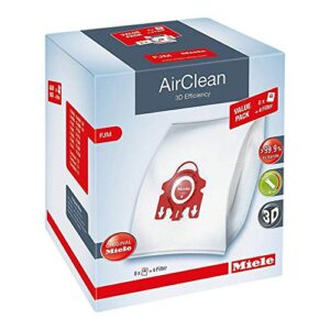 miele airclean 3d efficiency dust bag, type fjm, xl value pack, 8 bags & 4 filters