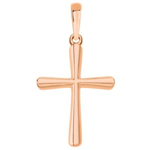 jewelry america 14k rose gold slender small cross charm pendant