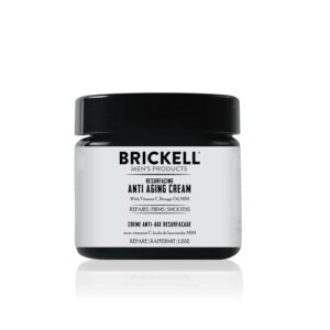 brickell men's products resurfacing anti-aging face cream for men, natural and organic face moisturizer, vitamin c cream for wrinkles, 2 ounce, unscented