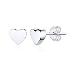 chicsilver hypoallergenic 925 sterling silver small minimalist heart earrings studs mini dainty love heart stud earrings for women mothers day gifts for mom