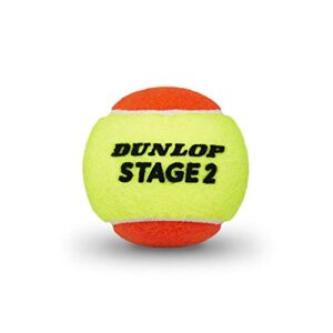 DUNLOP Tennis Ball Stage 2 Orange - for Beginners and Kids on Middle Court (1 x 3 Pet)