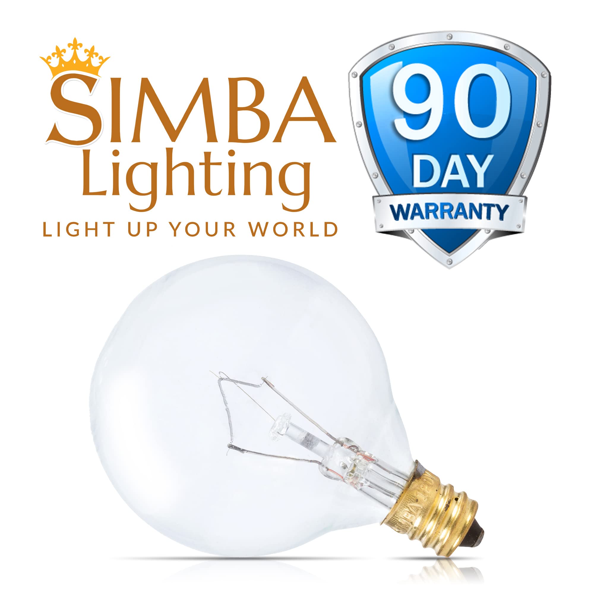 Simba Lighting Aromatic Wax Warmer Small Globe G16.5 Round Bulb 25W E12 Candelabra Base (4 Pack) for Chandelier, Ceiling Fan, Decorative Vanity Lights, Sconce, Clear Glass, 110V 120V, 2700K Warm White