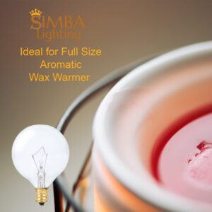 Simba Lighting Aromatic Wax Warmer Small Globe G16.5 Round Bulb 25W E12 Candelabra Base (4 Pack) for Chandelier, Ceiling Fan, Decorative Vanity Lights, Sconce, Clear Glass, 110V 120V, 2700K Warm White