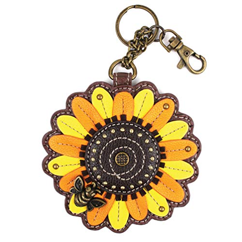 CHALA Plant Life Collection Women's Decorative Key Fob/Coin Purse Accessory (Sunflower)