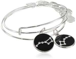 alex and ani summer expandable bangle for women, big and little dipper charm, shiny silver finish, 2 to 3.5 in, set of 2