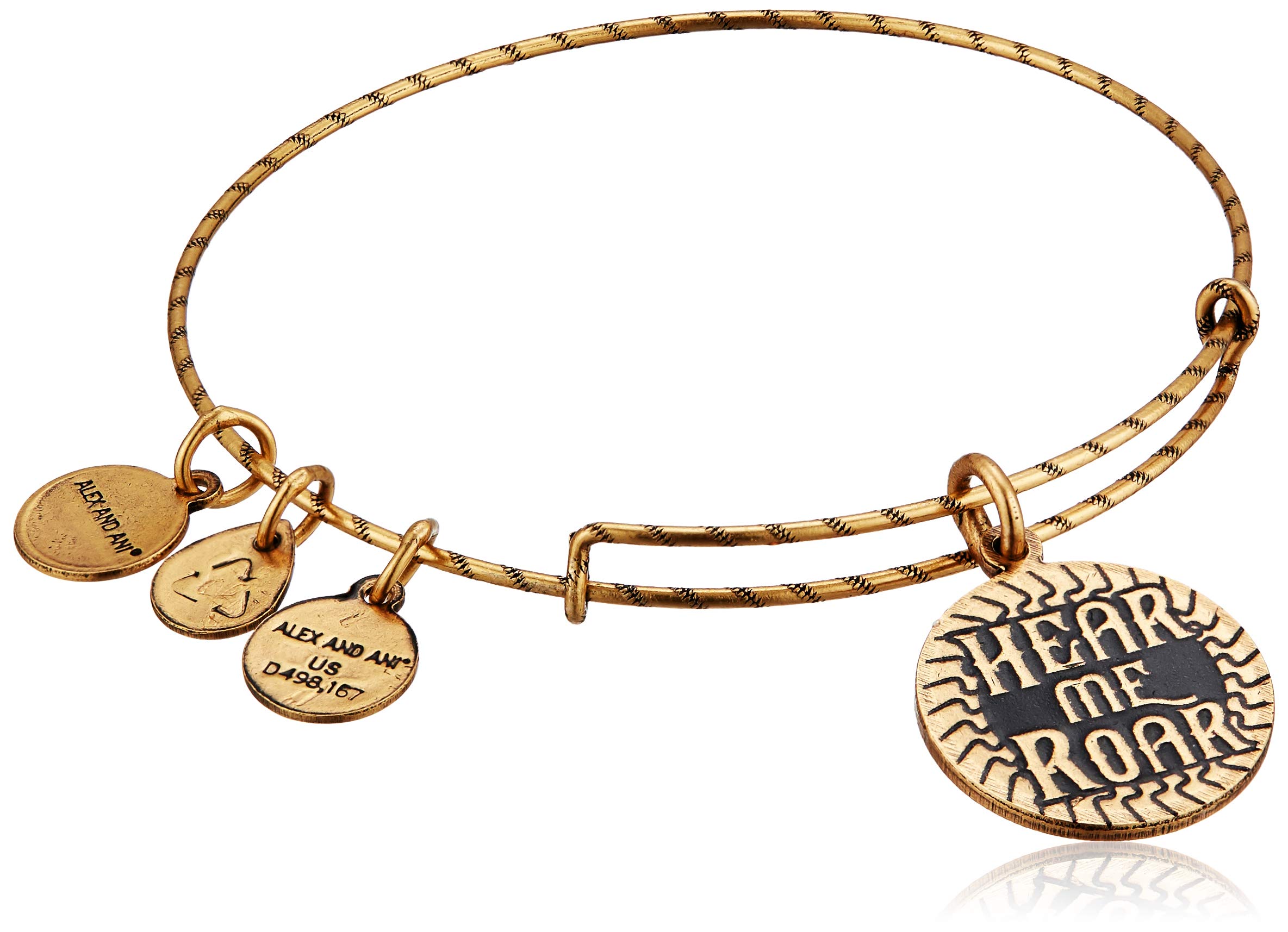 Alex and Ani Replenishment 19 Women's Game of Thrones, Hear Me Roar Charm Bangle, Rafaelian Gold, Expandable