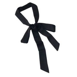 stylish soft scarf ribbon scarf long skinny satin belt sash necktie neck scarf choker for women (black)