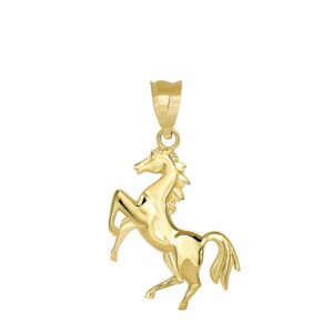 elegant 14k yellow gold stallion horse running charm pendant