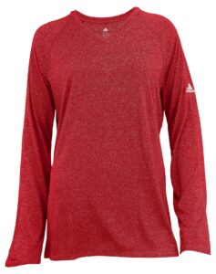 adidas women's pwrml l/s climalite tee size xs heather red