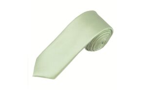 romario manzini solid light sage green color 2" skinny men's necktie