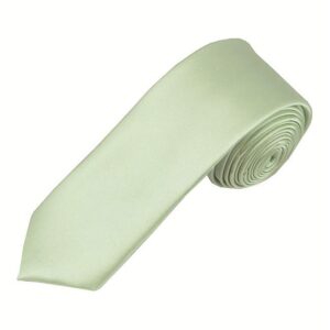 Romario Manzini Solid Light Sage Green Color 2" Skinny Men's Necktie