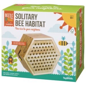 Toysmith Beetle & Bee Solitary Bee Habitat - DIY Kids Art Craft Outdoor Bee Kit, Educational Kit for Kids, No Hardware/No Glue Required, 13 Wooden Pieces, FSC Certified, Intended for Age 8+