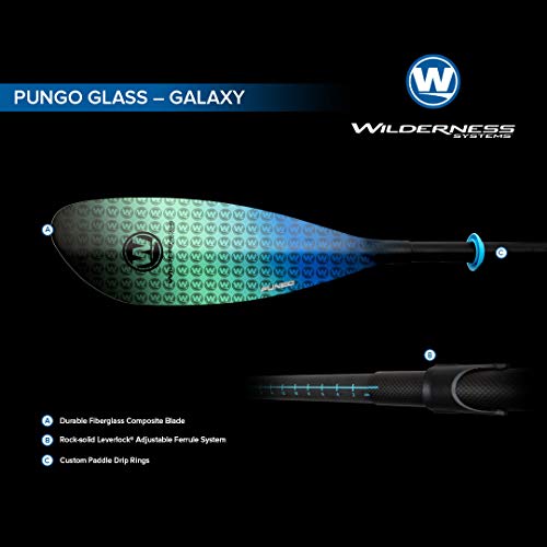 Wilderness Systems Pungo Glass Recreation/Touring Kayak Paddle | Fiberglass Blade | Adjustable Carbon/Fiberglass Shaft (220-240cm)