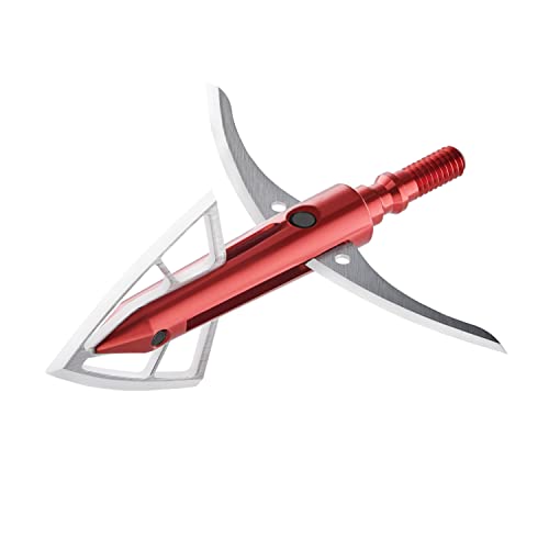 BLOODSPORT Gravedigger Extreme 4-Blade Hunting Hybrid Mechanical Broadhead with Cut-on-Contact Tip - 100 Grains | 2.25" Cutting Diameter | 3 Pack