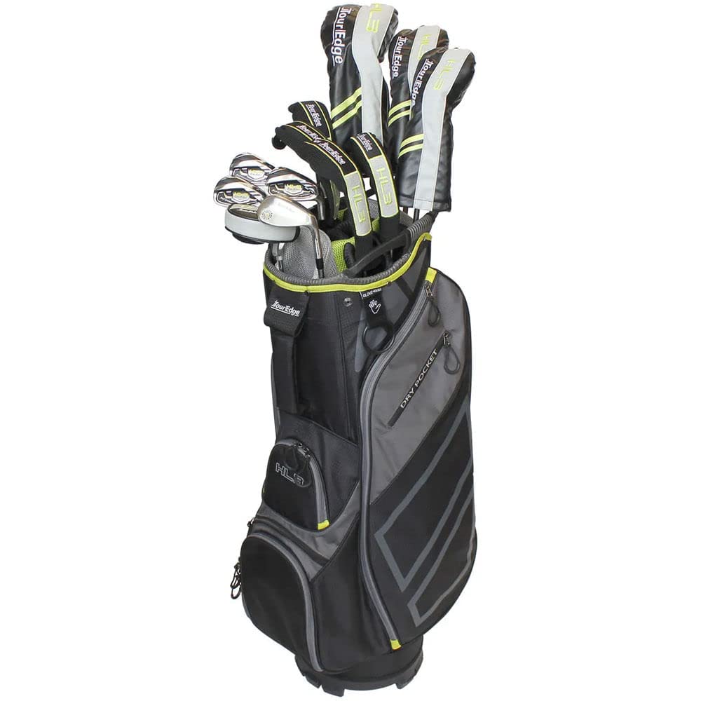 Tour Edge HL3 to-Go Mens Complete Golf Set Reg Flex-Graphite-RH, Black/Grey/Green, Regular, HKSRGR10.B